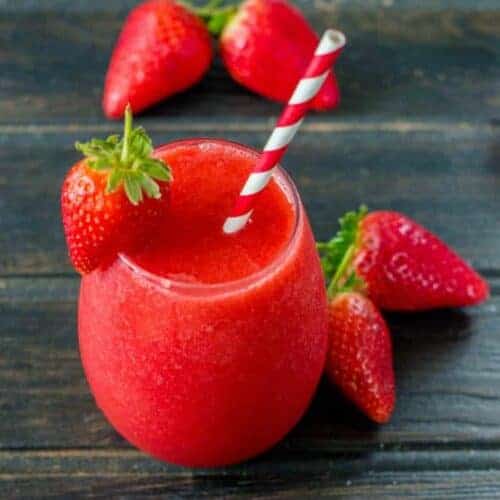 Frozen Strawberry Slushie - That Girl Cooks Healthy