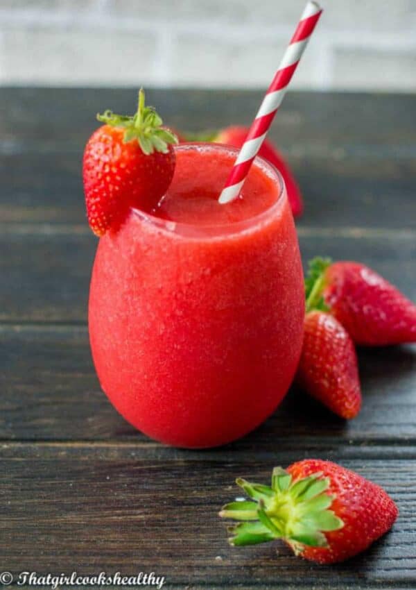 Frozen Strawberry Slushie - That Girl Cooks Healthy