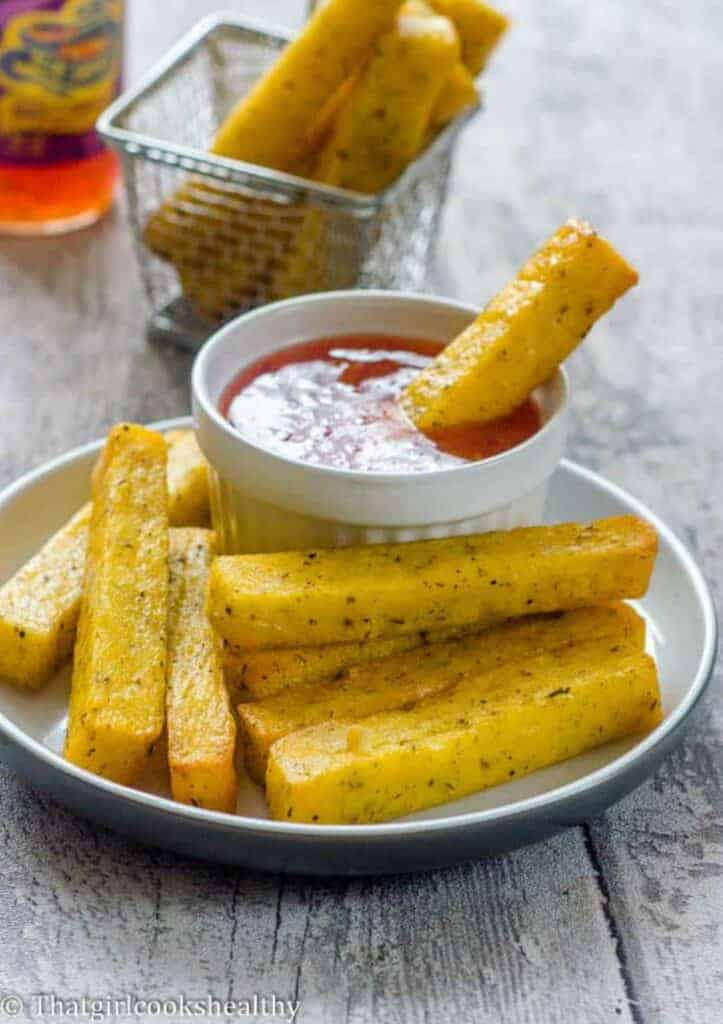 Funchi Fries (Dutch Caribbean)(Vegan + Gluten Free) - That Girl Cooks ...