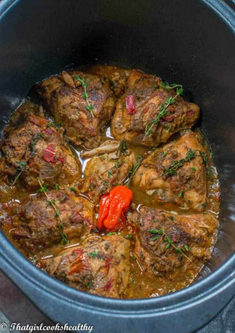 Trinidad Stew Chicken (Slow Cooker) - That Girl Cooks Healthy