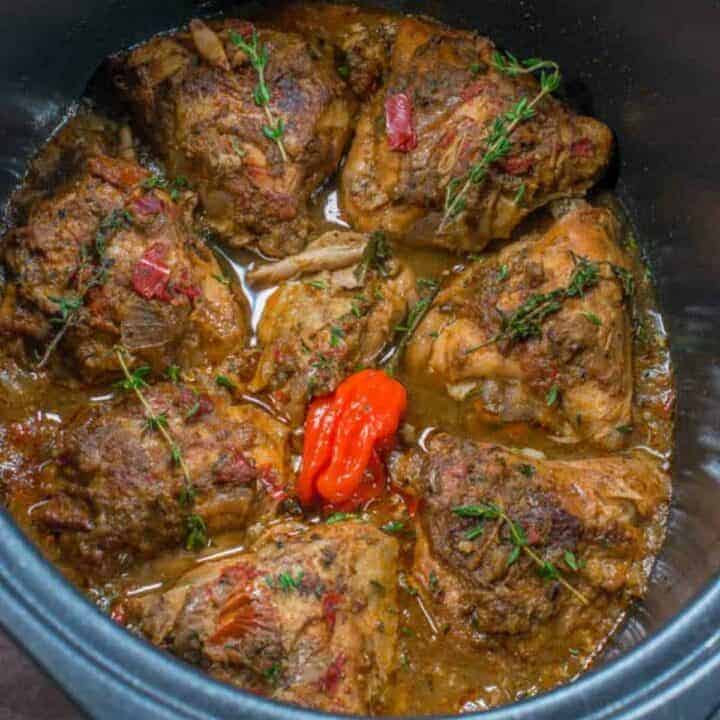 Trinidad Stew Chicken (Slow Cooker) - That Girl Cooks Healthy