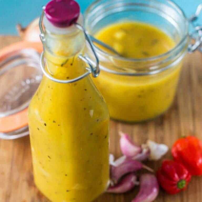 Mango Pineapple Hot Sauce (Vinegar Free option) - That Girl Cooks Healthy