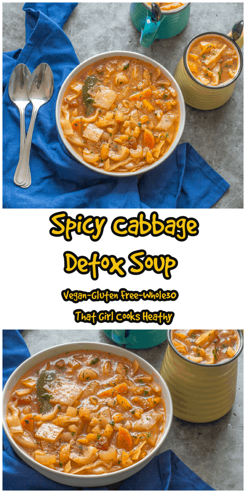 Spicy Cabbage Detox Soup - That Girl Cooks Healthy