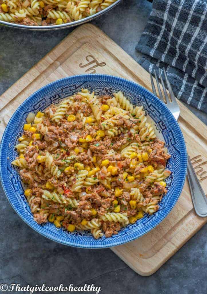 Tuna and Sweet Corn Pasta - That Girl Cooks Healthy
