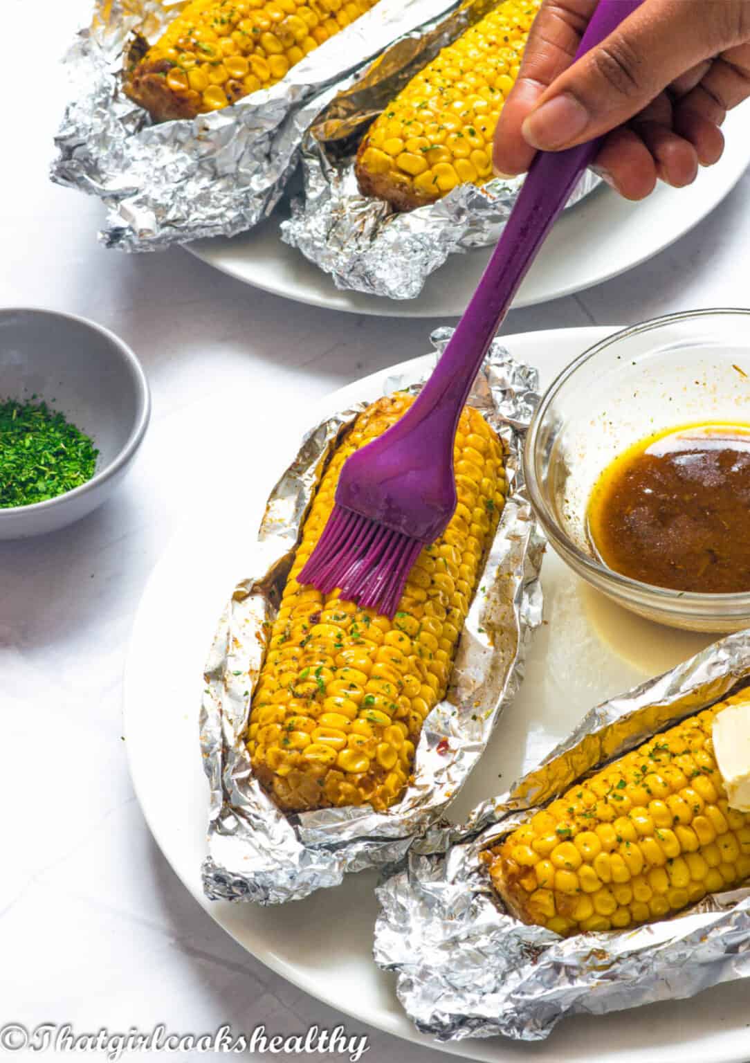 Air Fryer Corn on The Cob in Foil - That Girl Cooks Healthy