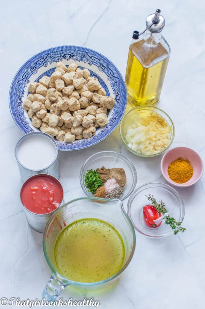 Curry with Soya Chunks (Curry Veggie Chunks) - That Girl Cooks Healthy