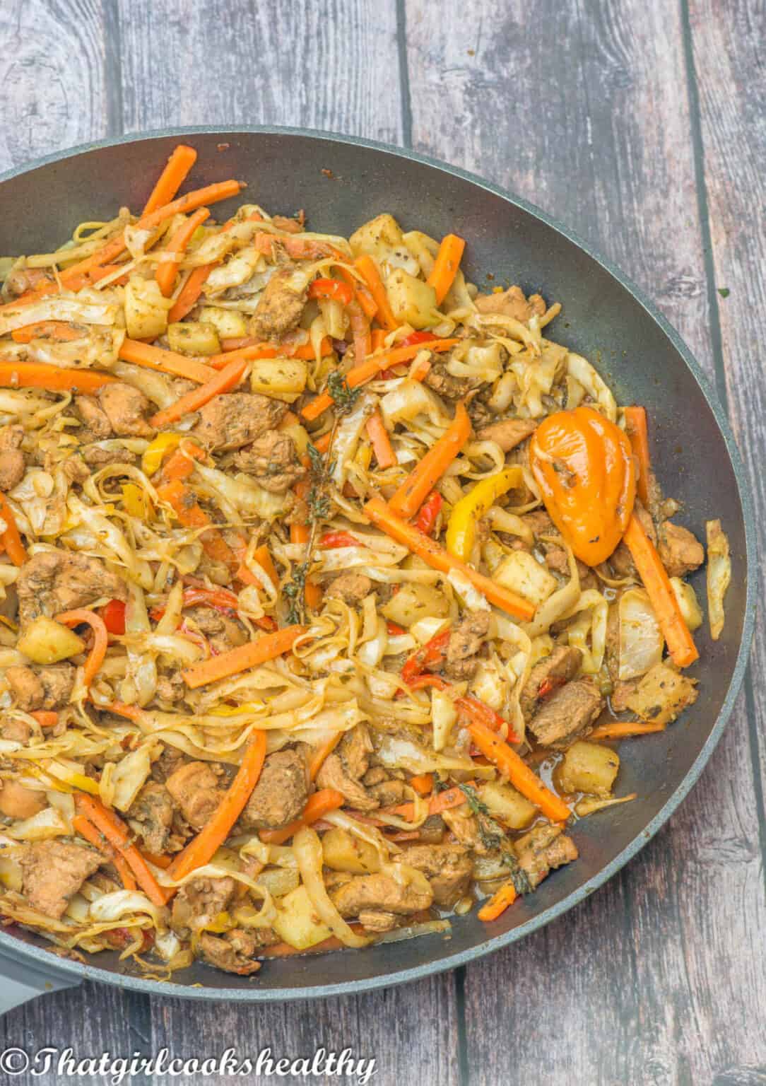 Caribbean Chicken and Cabbage - That Girl Cooks Healthy