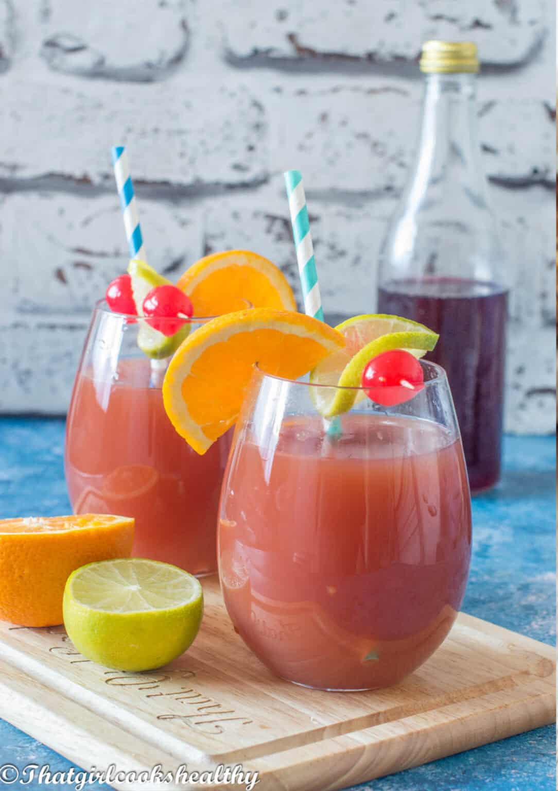 Caribbean Rum Punch Mocktail - That Girl Cooks Healthy